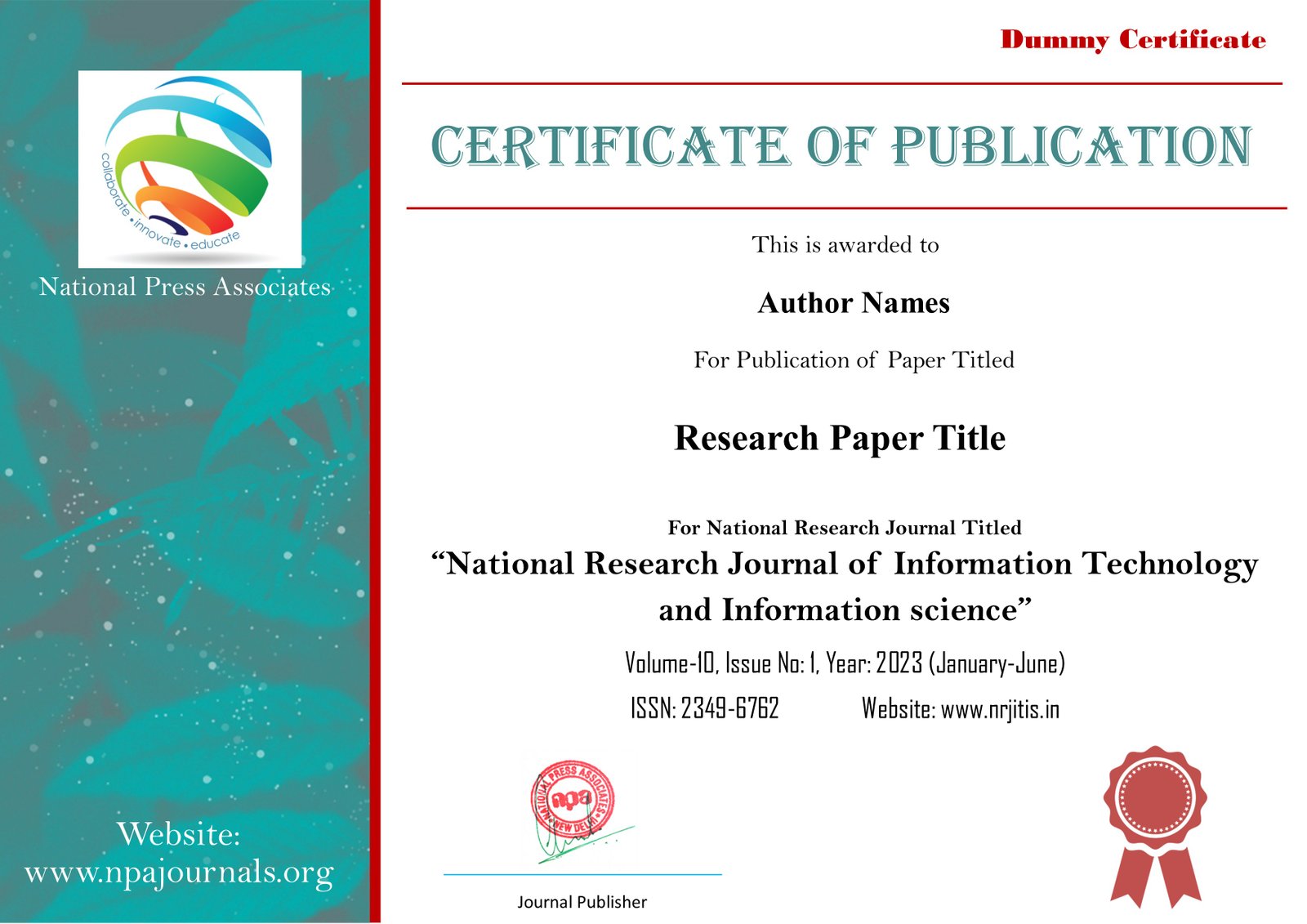 NRJSS - National Research Journal Of Social Science